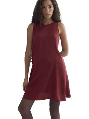 Everlane Drop Waist Mini Dress - Pomegranate