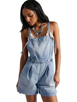 Free People We The Free Axel Denim Shortalls - Fated Lands