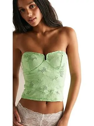 Free People Intimately Ever Afternoon Tube Top With Floral Eyelet Design - Cucumber