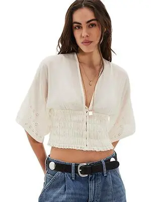 Free People Ester Blouse - Clean Ivory