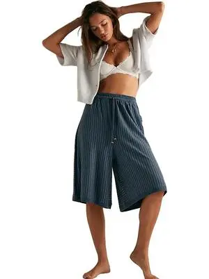 Free People Intimately Gaucho Pants - Navy Combo