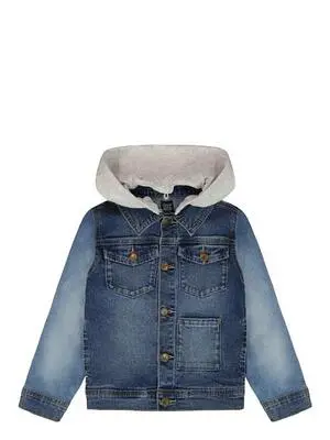 DEUX PAR DEUX Denim Jacket With Removable Hood - Navy Blue Denim