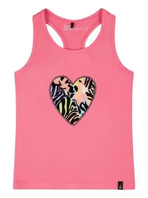 DEUX PAR DEUX Organic Cotton Jersey Animal Tank Top - Pink