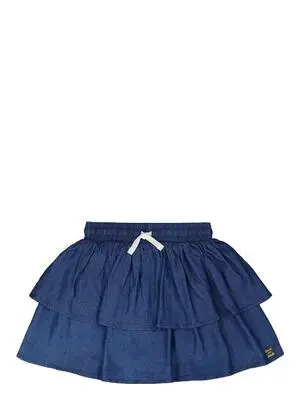 DEUX PAR DEUX Tiered Chambray Skort