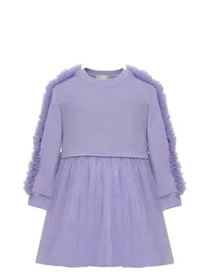 MINI CELEBRITIES Ruffle Sleeve Sweatshirt Dress - Lilac Dream
