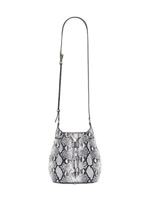 ANINE BING Mini Alana Bucket Bag - Black/white Python