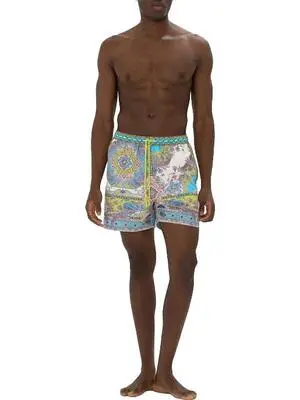 Camilla Mid-length Boardshorts With Elastic Waist - Magic Carpet Ride