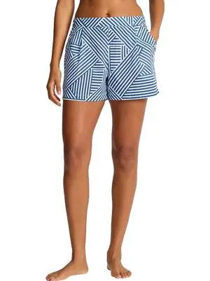 Tommy Bahama Striped Cotton Cover-up Shorts - Indigo Tide