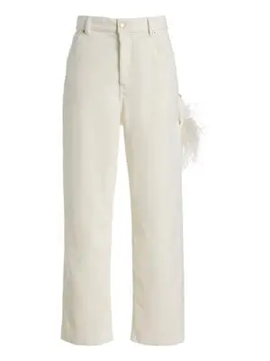 DARKPARK Lisa Cotton Corduroy Carpenter Jeans - White
