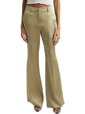 Ramy Brook Vivienne Silk Flare Leg Pants - Safari