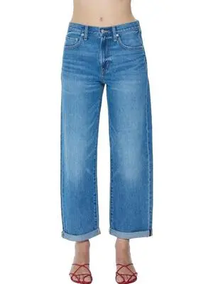 PISTOLA Donny Cuffed High-waist Wide-leg Jeans - Heartfelt