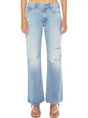 MOTHER The Bookie Nerdy Ripped Wide Leg Jeans - Fafo