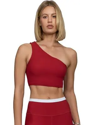 Carbon38 Melt One-shoulder Bra - Cherry Red