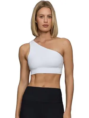 Carbon38 Melt One-shoulder Bra - White