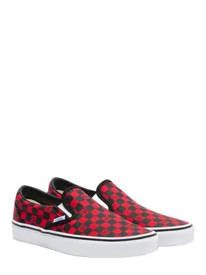 Valentino Garavani Vans Vlogo Checked Canvas Slip-on Sneakers - Red