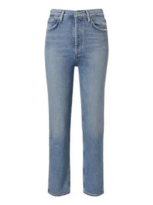 AGOLDE Agolde '90s Pinch Waist Crop Straight Jeans In Radius Blue
