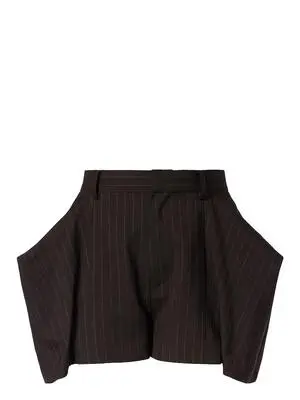 Sacai Striped Bermuda Shorts - Brown