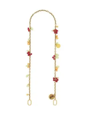 Saint Laurent Cherry Charms Chain - Gold