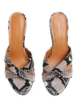 Anthropologie Criss-cross Kitten Heels - Snakeskin