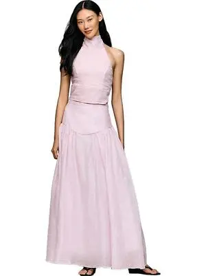 Bardot Amorette Basque-waist Maxi Skirt - Bliss Pink