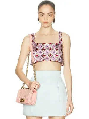 Retrofete Thalisa Cropped Top - Lavande & Geo Tile