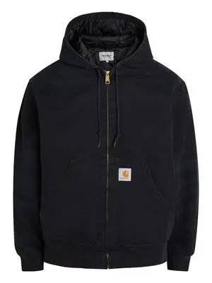 Carhartt Work In Progress Active Quilted Hooded Canvas Jacket - Black
