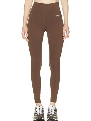 SPORTY & RICH Serif Logo Legging In Brown - Toffee
