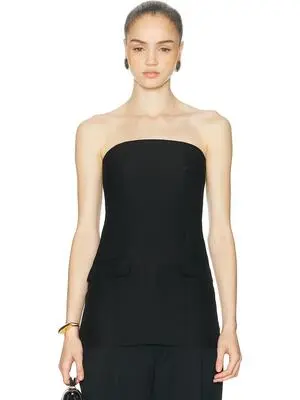 TOTEME Strapless Crepe Pocket Top - Black