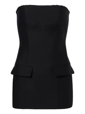 TOTEME Strapless Crepe Pocket Top - Black