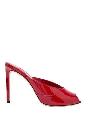 JIMMY CHOO Brigitte 100 Patent Leather Mules - Red