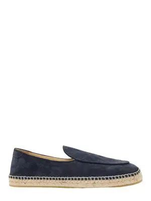 JIMMY CHOO Suede Espadrille Loafers - Navy