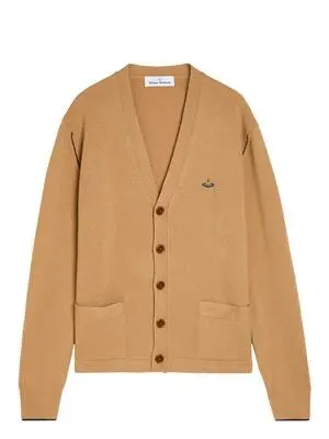 VIVIENNE WESTWOOD Alex Logo Wool And Cashmere-blend Cardigan - Camel
