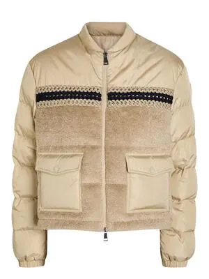 Moncler Achillee Padded Panelled Nylon Jacket - Beige