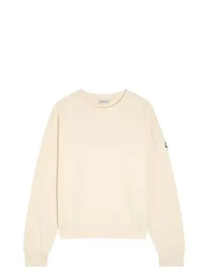 Moncler Logo-appliquéd Cotton Sweatshirt - Cream