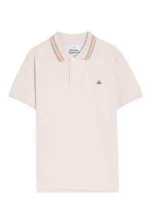 VIVIENNE WESTWOOD Logo-embroidered Piqué Cotton Polo Shirt - Lilac