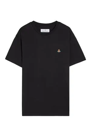 VIVIENNE WESTWOOD Classic Logo Stretch-cotton T-shirt - Black