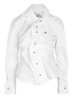 VIVIENNE WESTWOOD Drunken Gathered Cotton-poplin Shirt - White