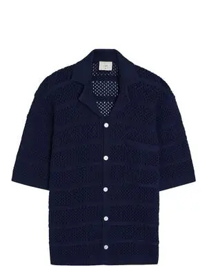 CHE Desiderio Open-knit Cotton Shirt - Navy
