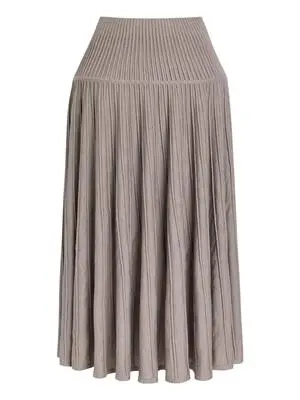 ALAÏA Crinoline Ribbed Wool-Blend Midi Skirt
