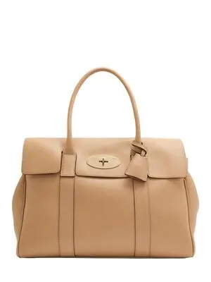 Mulberry Bayswater Small Grained Leather Shoulder Bag - Beige