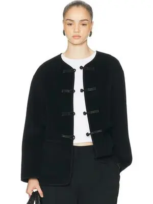 RÓHE Rohe Mandarin Double Faced Wool Jacket Navy