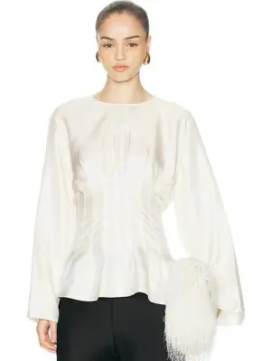 RÓHE Sculptural Waisted Silk Top