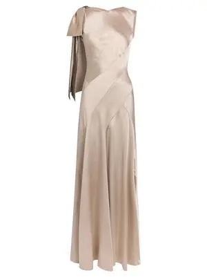 MAISON MARGIELA Bow-appliquéd Satin Gown - Cream