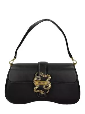 Just Cavalli Snake-detail Shoulder Bag - Black