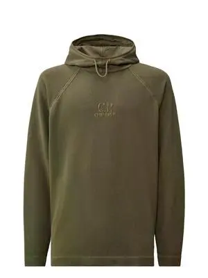 C.P. COMPANY Logo-embroidered Hoodie - Green
