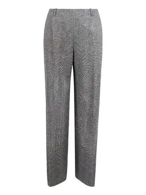 Ermanno Scervino Herringbone-pattern Belt-loop Trousers - Grey