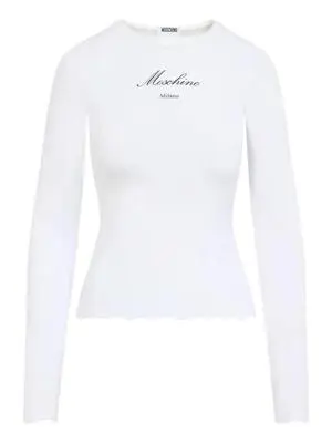 Moschino Scalloped Hem Long-sleeve T-shirt - White