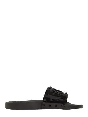 Valentino Garavani Studded-strap Slides - Black