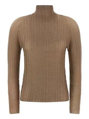 Issey Miyake Textured High-neck Top - Neutrals