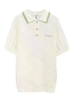 Casablanca Logo-embroidered Polo Shirt - Neutrals